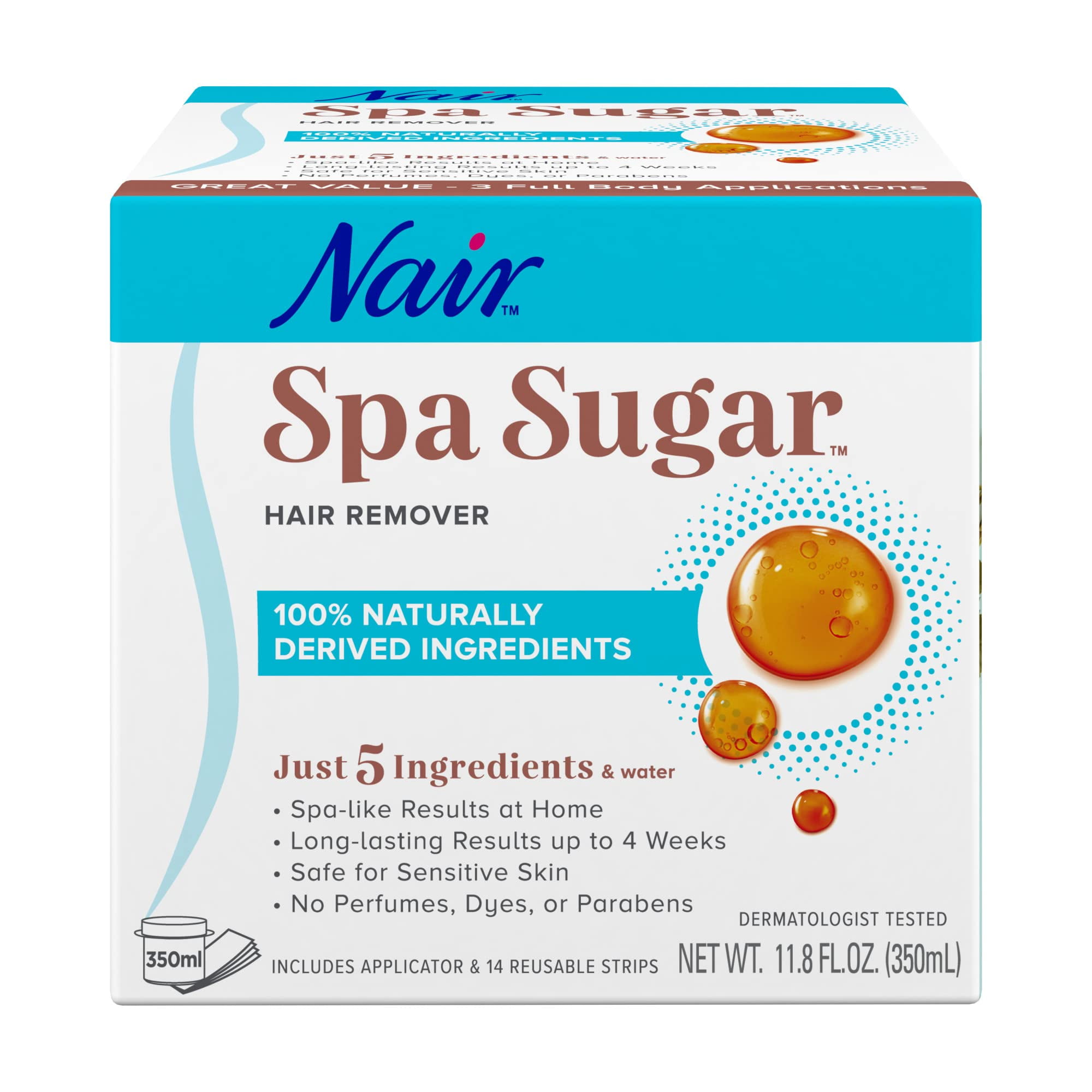 Nair Spa Sugar Wax Hair Remover Kit 118 Oz Container