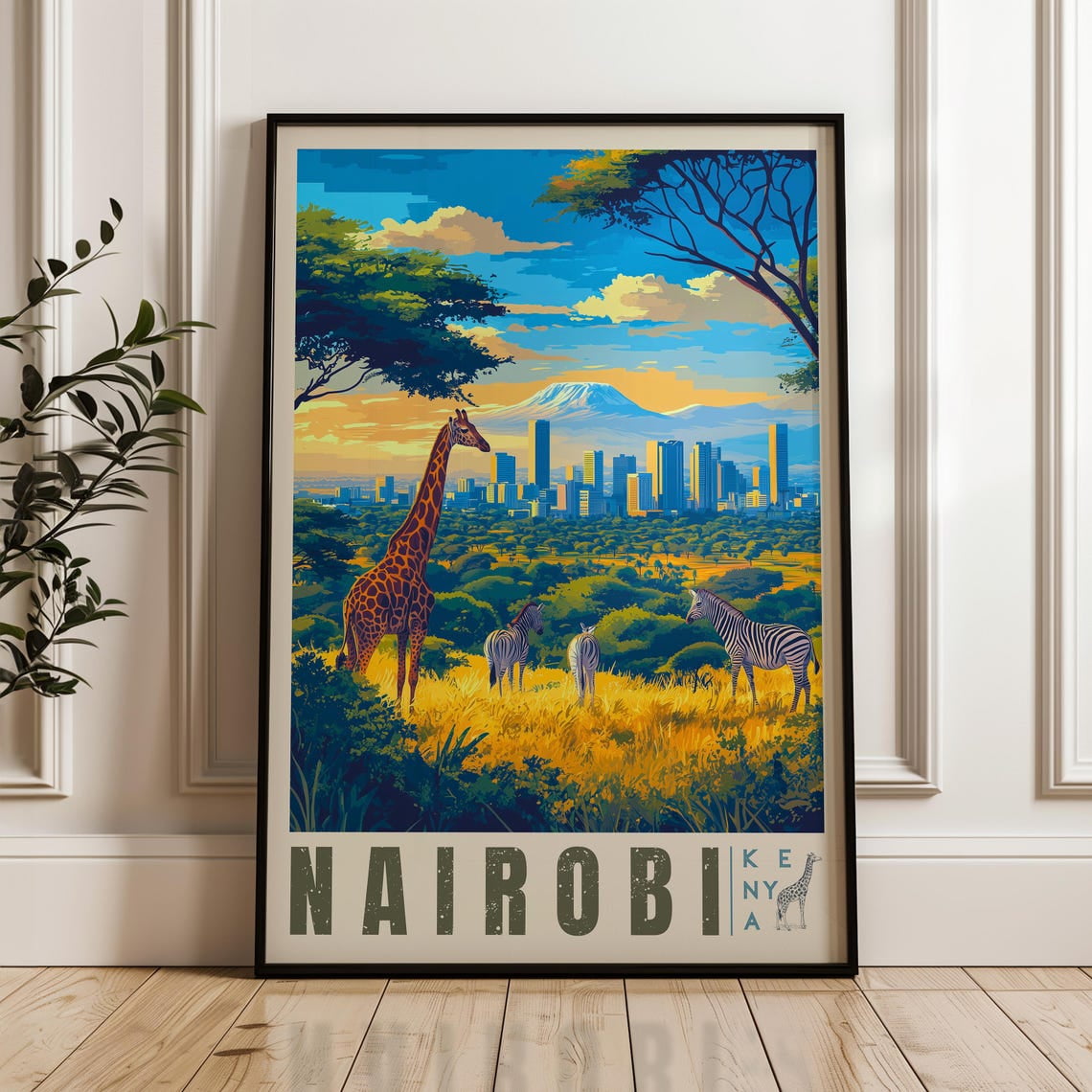 Nairobi Travel Print - Kenya Wall Art Poster, Maasai National Park ...