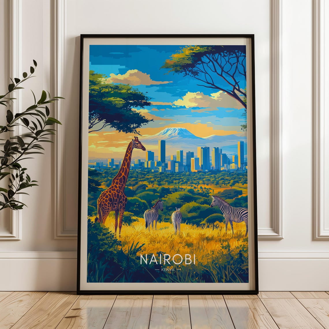 Nairobi Travel Print - Kenya Wall Art Poster, Maasai National Park ...
