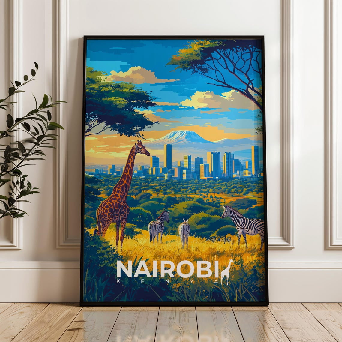 Nairobi Travel Print - Kenya Wall Art Poster, Maasai National Park ...
