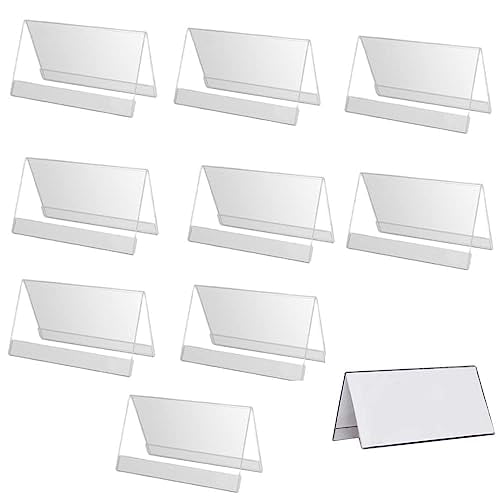 Naisfei 10 Pack Name Plates for Desks, Clear Plastic Name Plates for ...