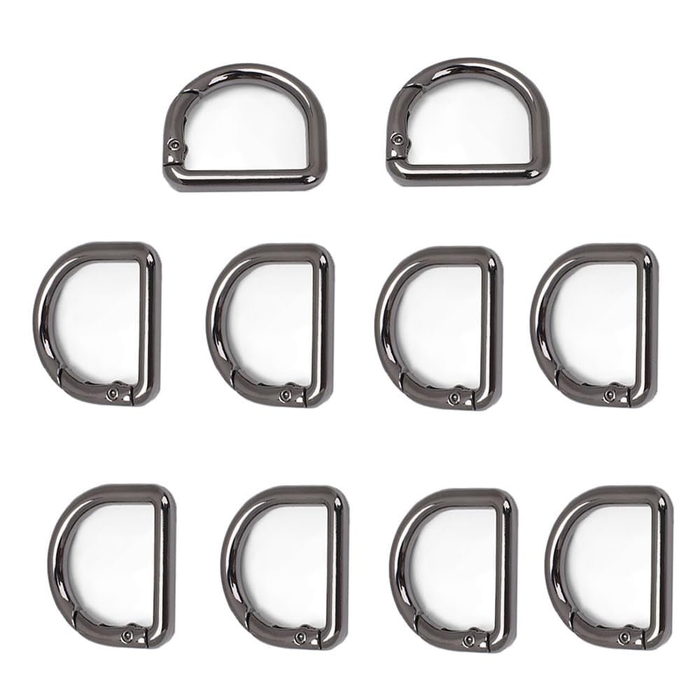 Naisfei 10 Pcs Metal Spring Clasp D Shape Snap Clip Hook Spring Keyring ...