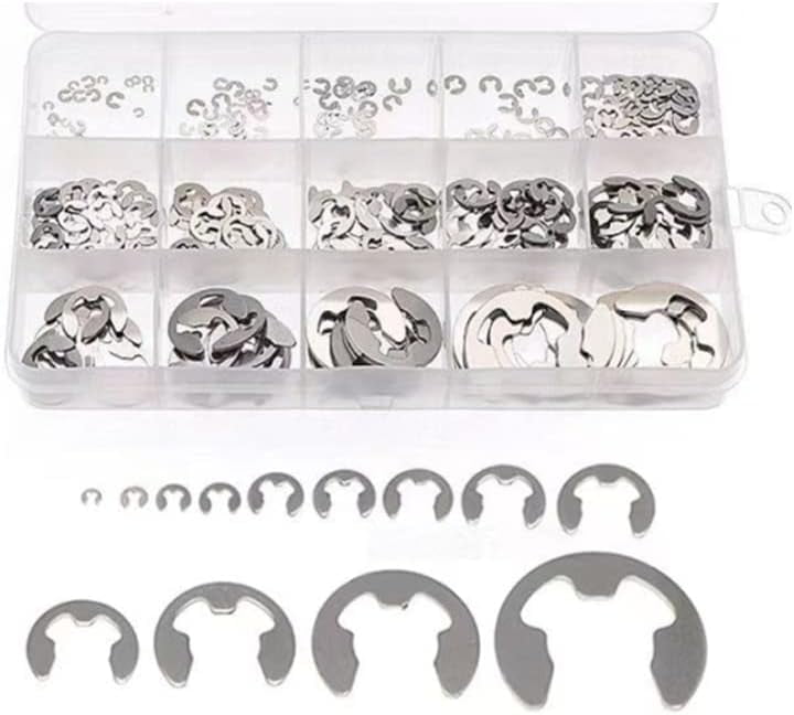 Naisfei 290 pcs Stainless Steel E Clips Kit Retaining Ring ,304 ...