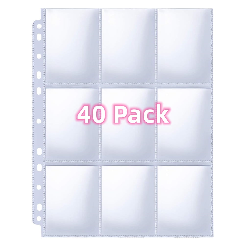 Naisfei 40 Pack 9 Pocket Page Protectors,720 Pockets Double Sided Card ...