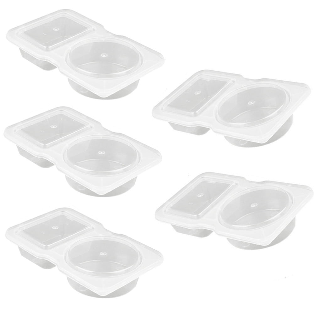 Naisfei Double Condiment Containers with Lids, 5 Pcs Double Compartment ...