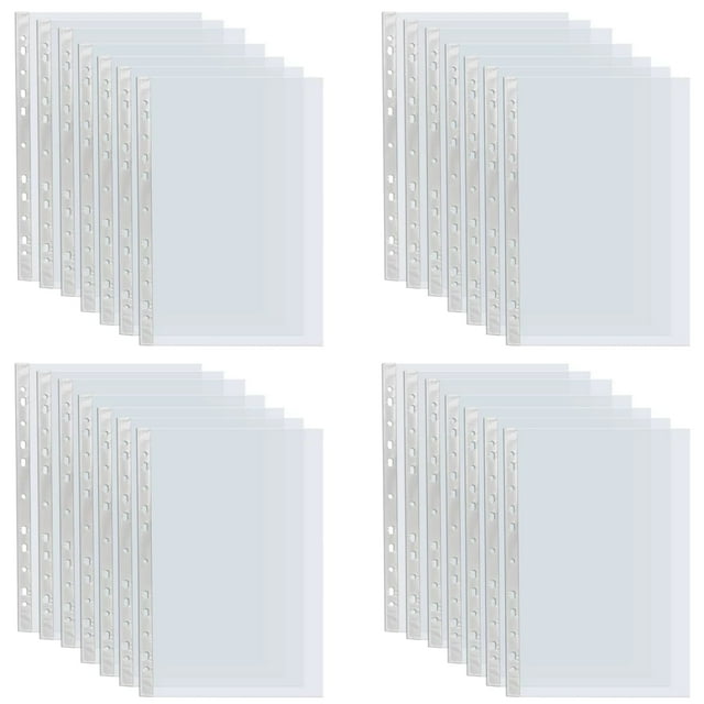 Naishier 200-Pack Heavy Duty Sheet Protectors, 11-Hole, 3 Ring Binder ...