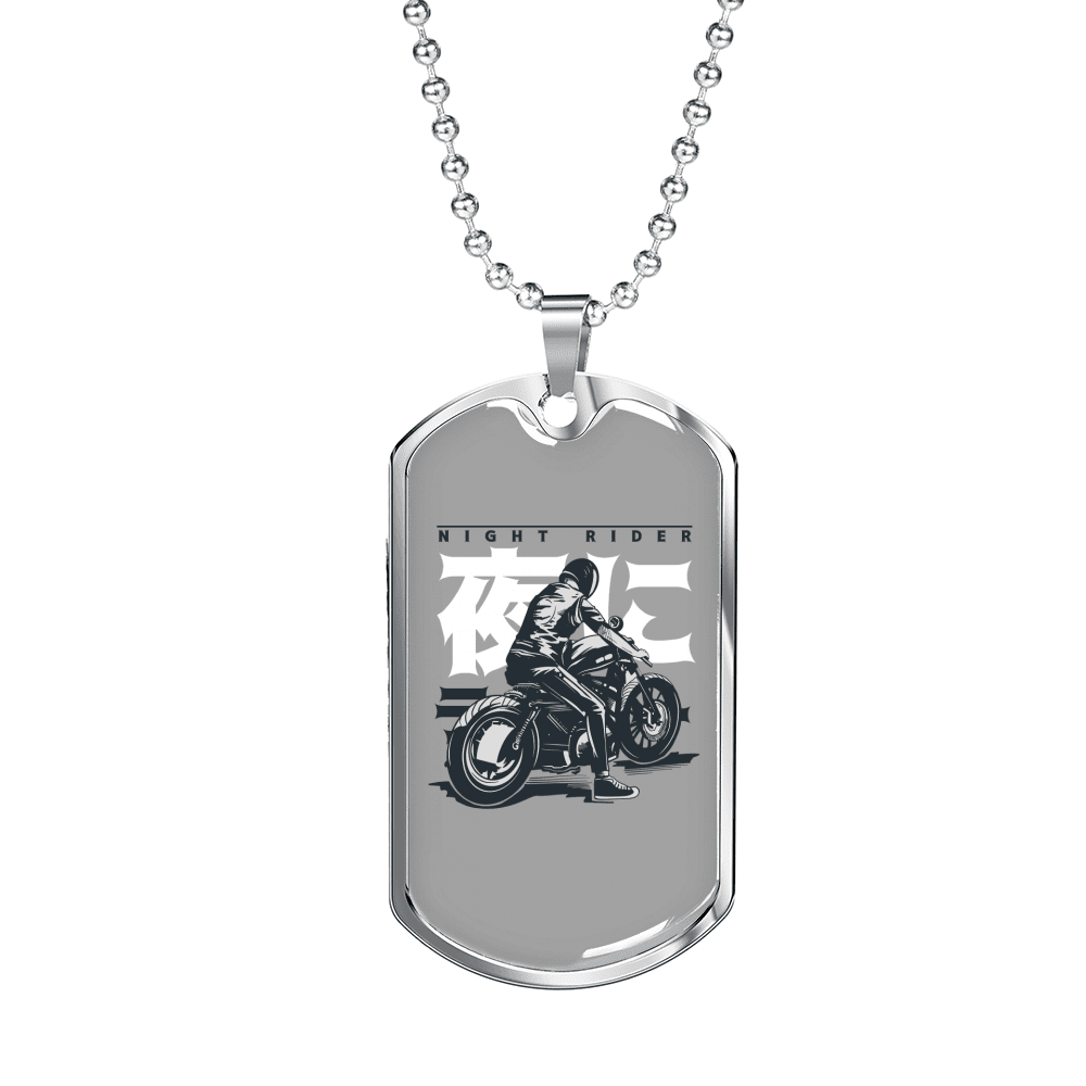 Naito Raider Biker Necklace Stainless Steel or 18k Gold Dog Tag 24 ...