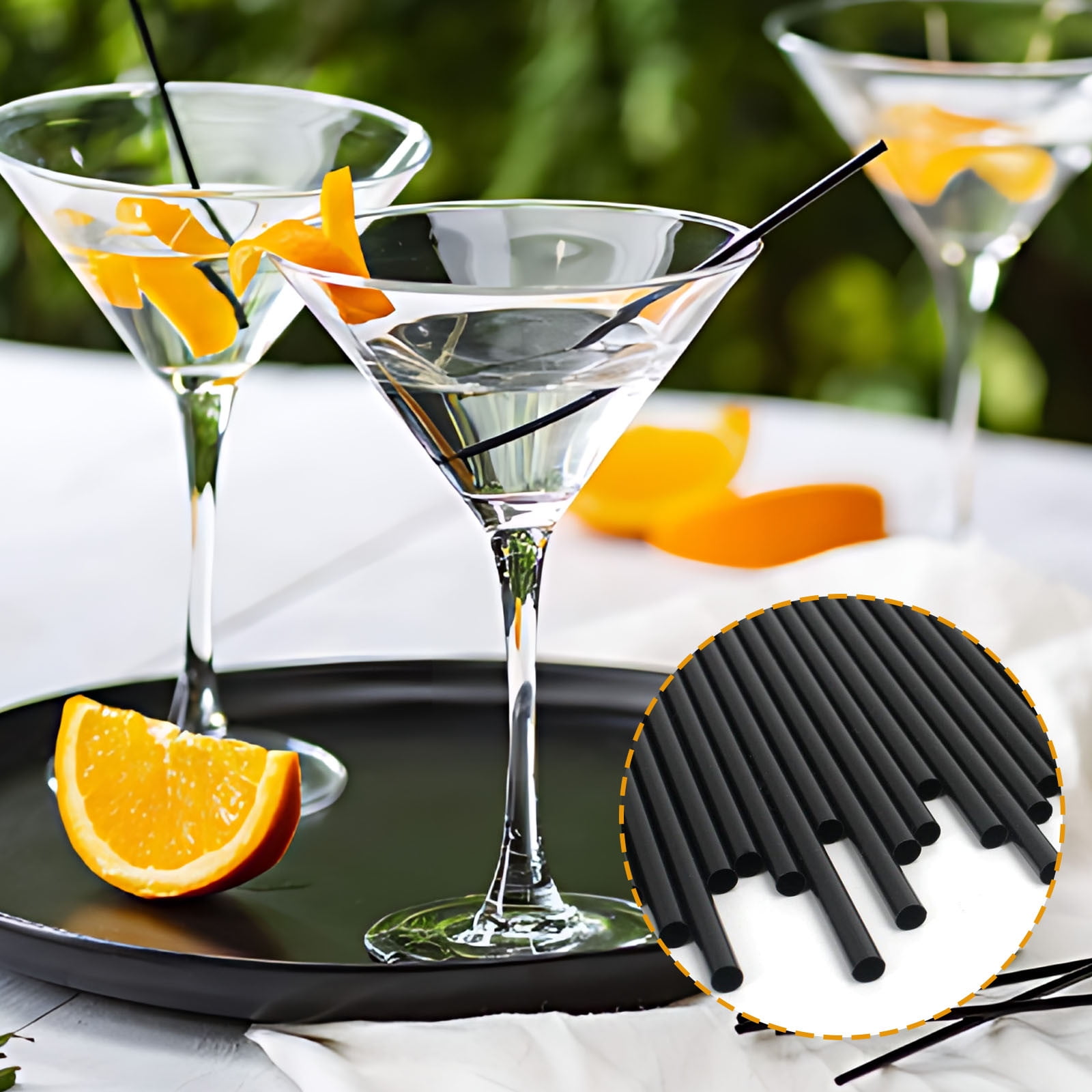 Naittoop Clearance 2024! Disposable 500pcs Plastic Straws Black Thin ...