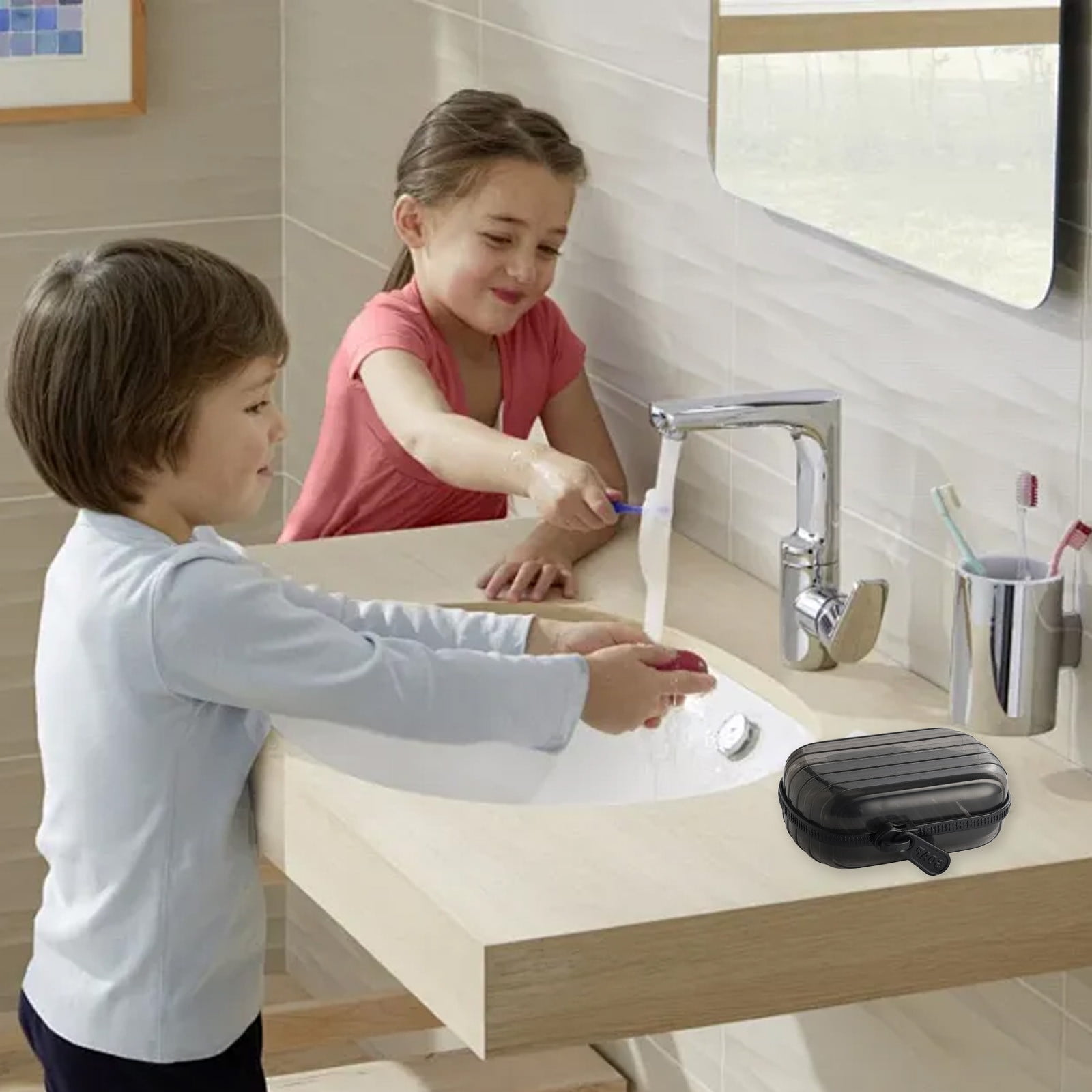 Naittoop Clearance 2024! Sink Soap Box Travel Portable Zipper Soap Box ...