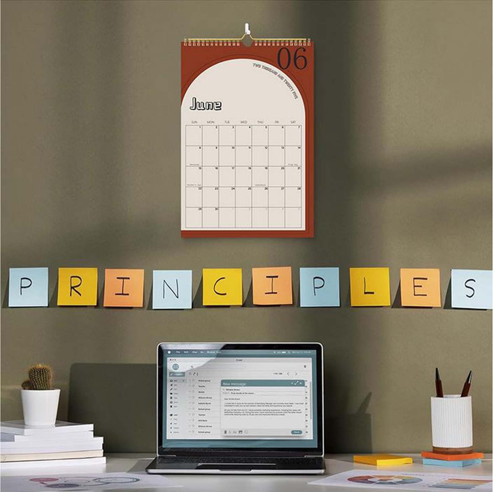 Naittoop Clearance 2025 Border English Wall Calendar Home Ins Style ...