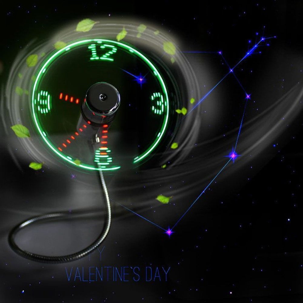 Naittoop Clearance Mini USB Powered LED Flashing Real Time Display Function Clock Fan - Walmart.com