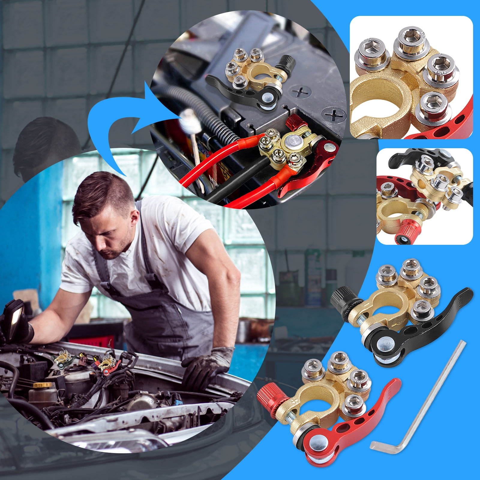 Naittoop Clearance Thickened Brass Car Battery Pile Battery Quick ... Naittoop Clearance Thickened Brass Car Battery Pile Battery Quick ...