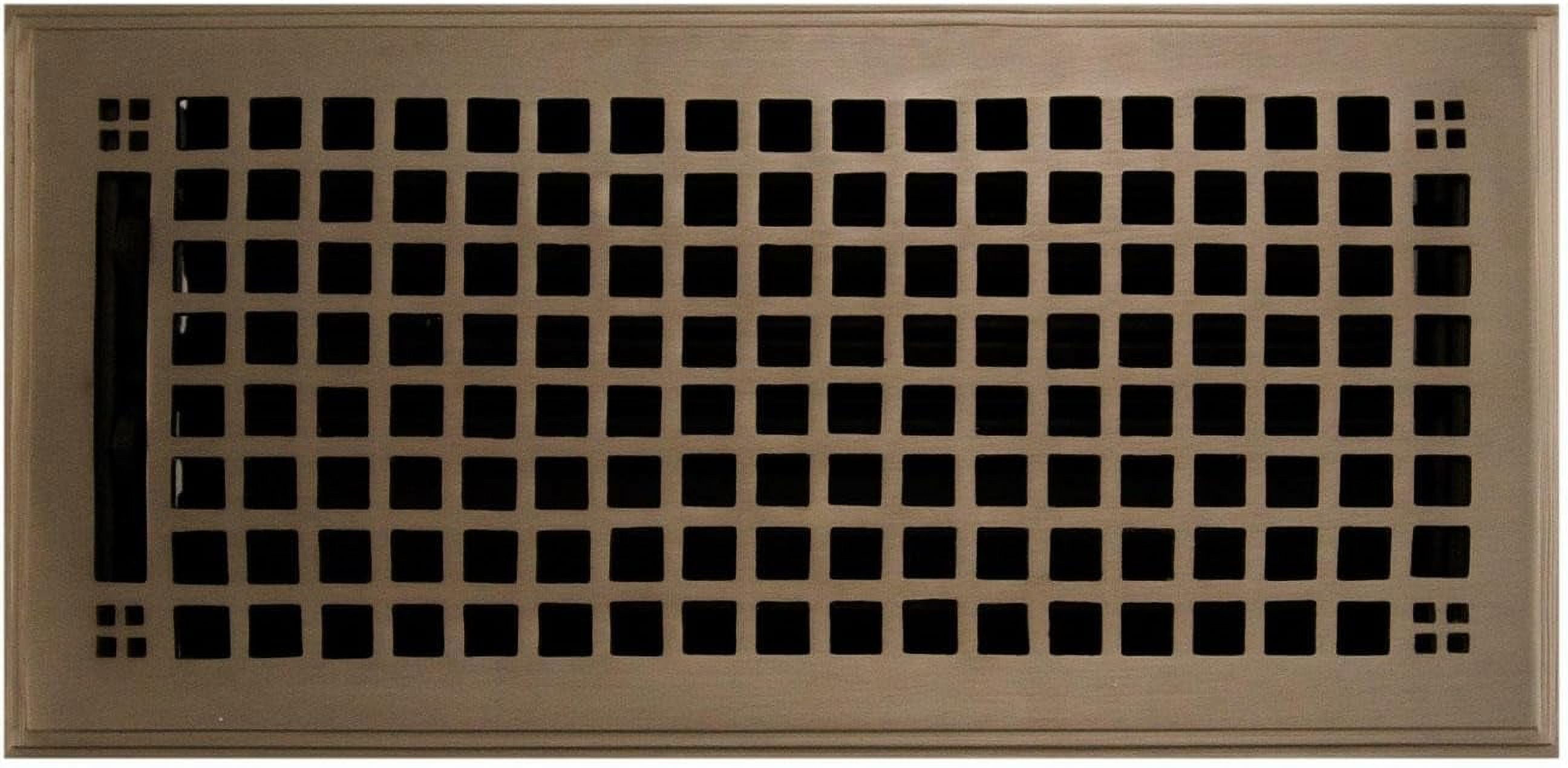 Naiture 4" x 12" Solid Brass Floor Register Mission Style Antique Brass ...