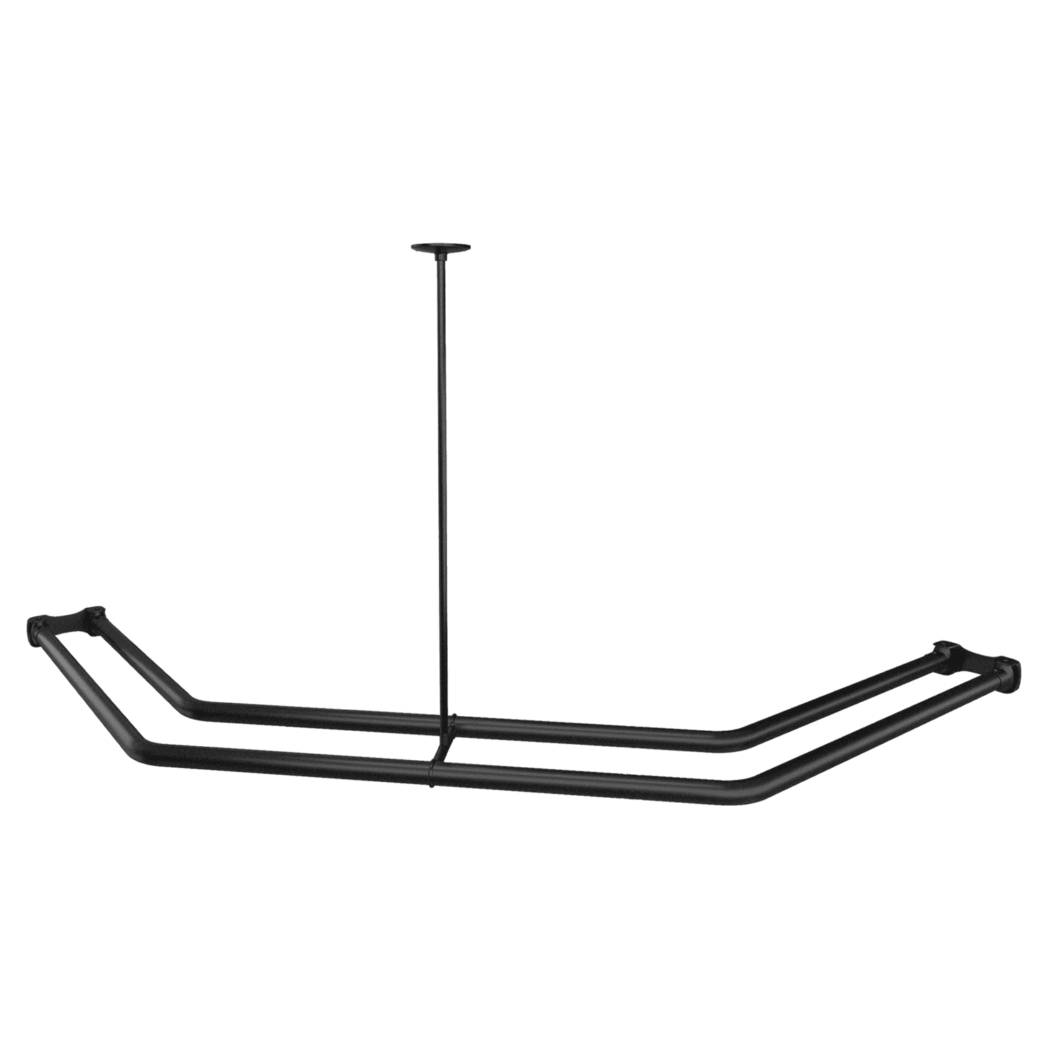 Naiture Dual Diamond Rods Double Neo Angle Shower Curtain Rod ...