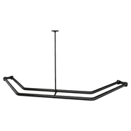 Naiture Dual Corner Rods Double Corner L Shaped Shower Curtain Rod with ...