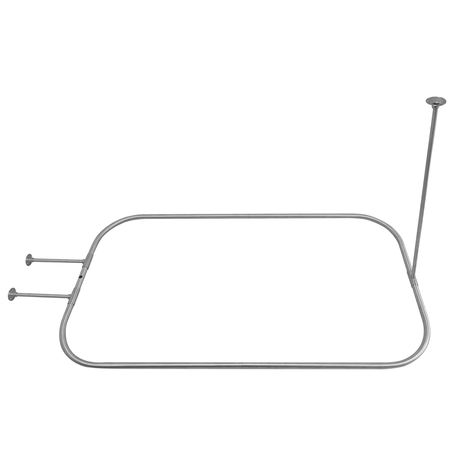 Naiture Hoop Shower Curtain Rod Rectangular Shape for Clawfoot Tub with ...