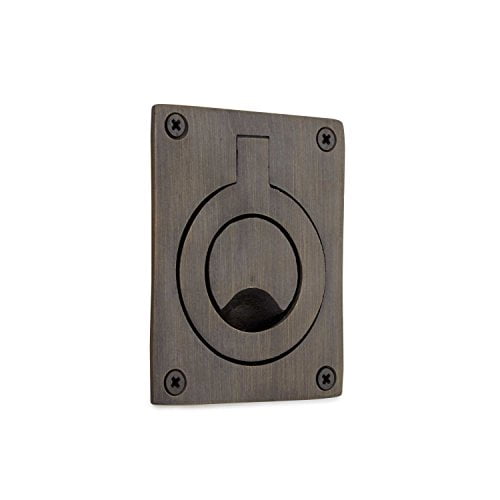 Naiture Large Rectangular Recessed Ring Flush Pull in Antique Brass ...