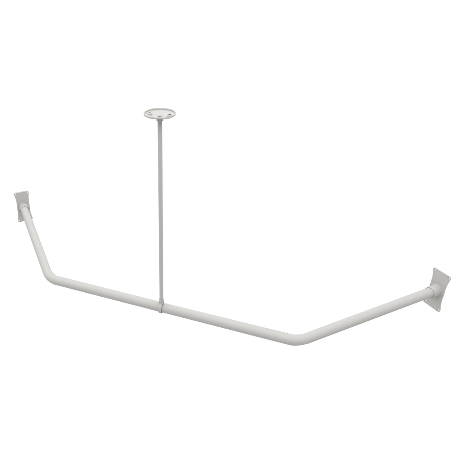 Naiture Neo-Angle Shower Curtain Rod Aluminum with Ceiling Support, 18 ...