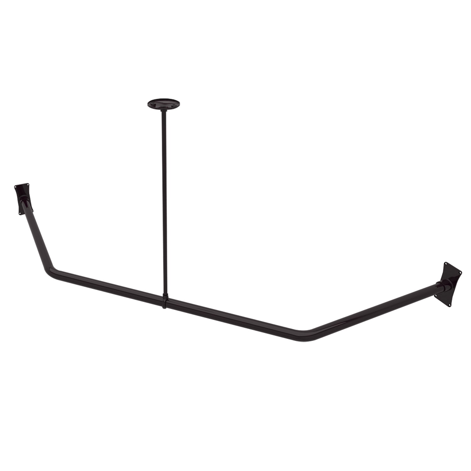 Naiture Neo-Angle Shower Curtain Rod Aluminum with Ceiling Support, 18 ...