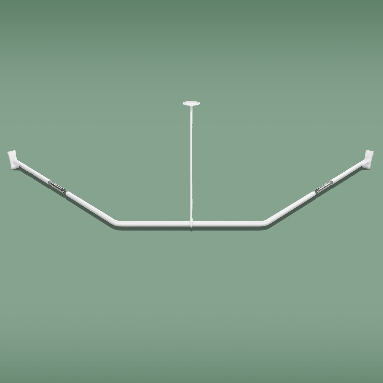 Naiture Neo-Angle Shower Curtain Rod Aluminum with Ceiling Support, 36 ...