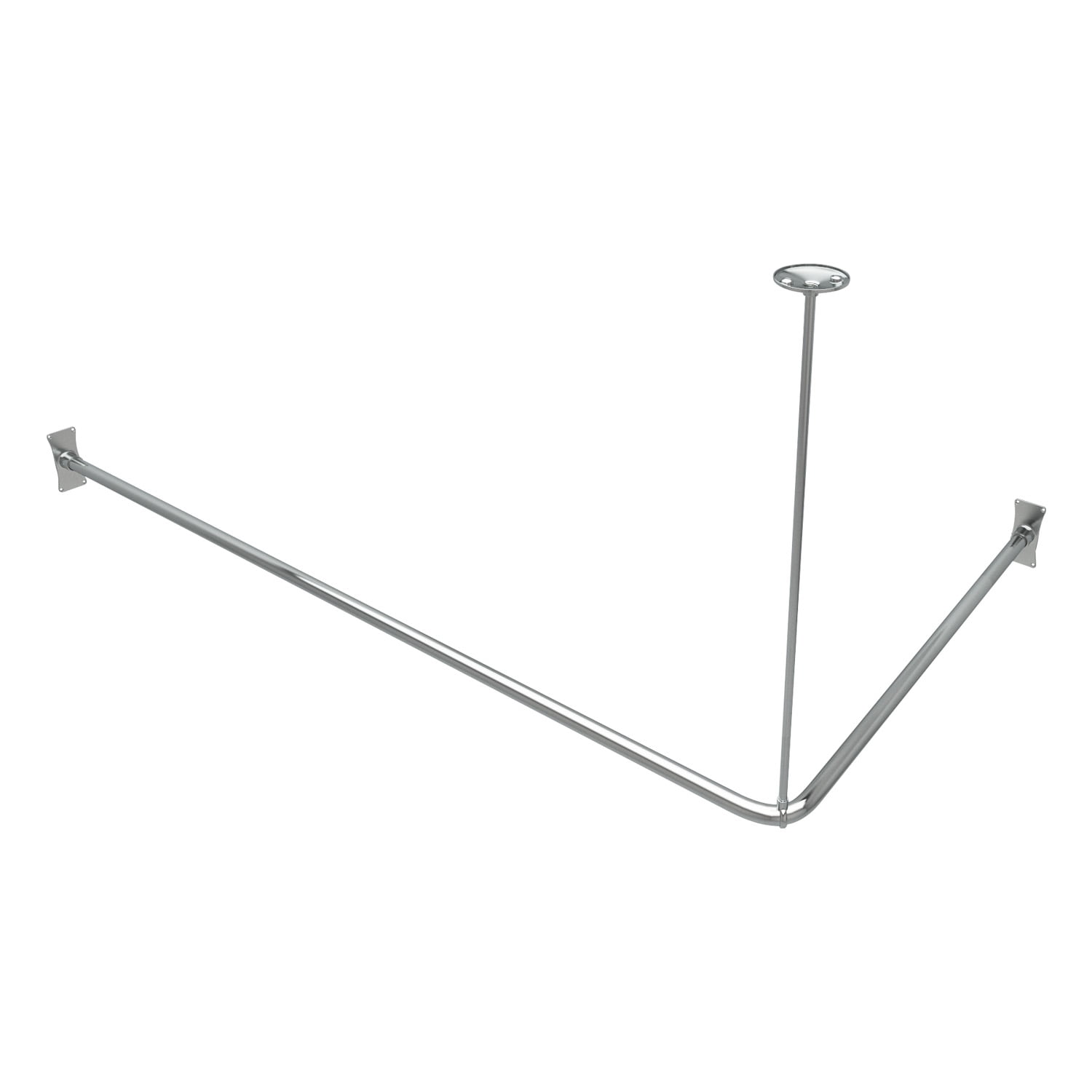 Naiture Stainless Steel 60'' x 30'' Corner Shower Curtain Rod with ...
