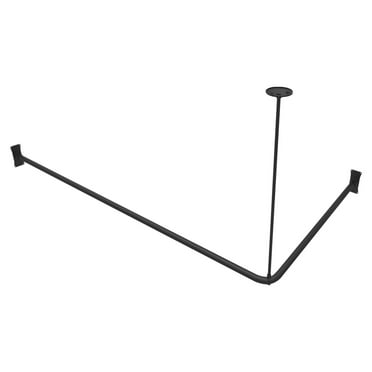 Naiture Dual Corner Rods Double Corner L Shaped Shower Curtain Rod with ...