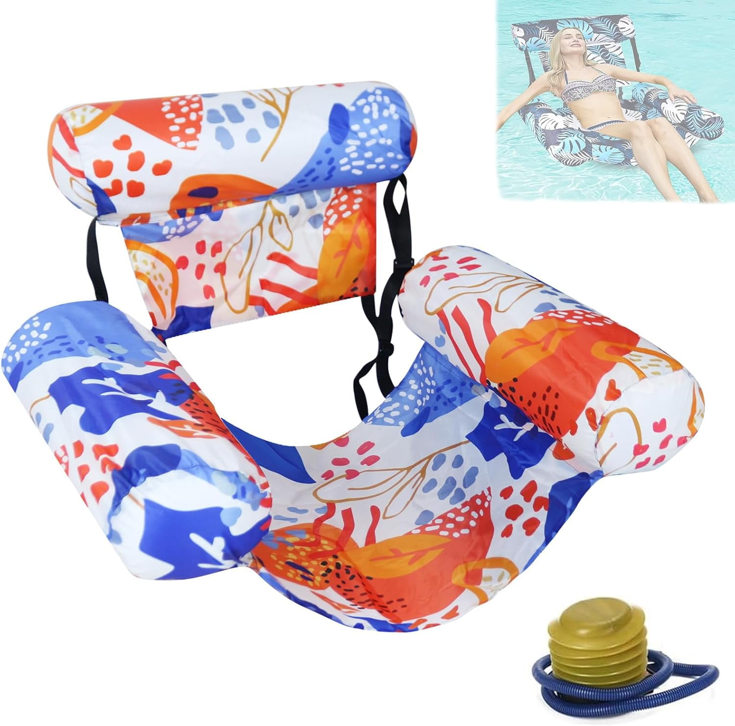Naivetu Inflatable Pool Lounge Chairs, Heavy Duty Floating Chair for ...