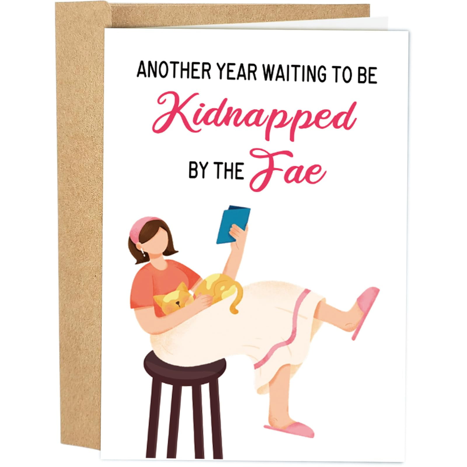 Naixiwen Funny Book Birthday Card for SMRWomen, Fancy Bookworm Birthday Card for Female Friend ...