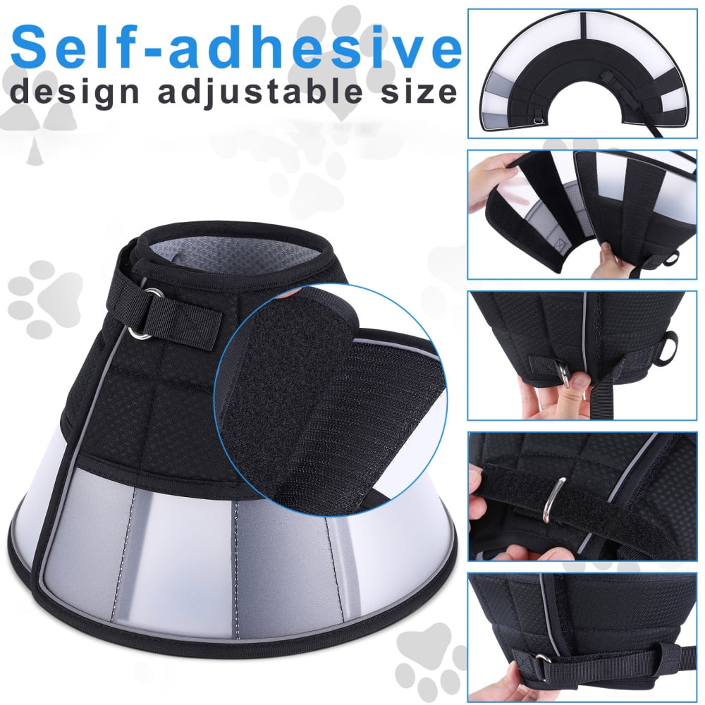 Naiyafly Adjustable Recovery Pet Dogs Cone E-Collar Elizabeth Wound ...