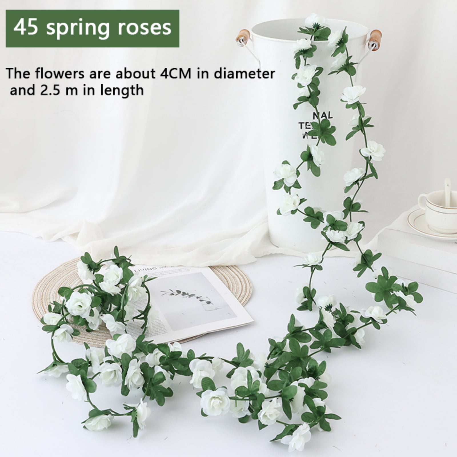 Naiyafly Artificial Flowers Vine Rose DIY Wedding Decoration Fake ...