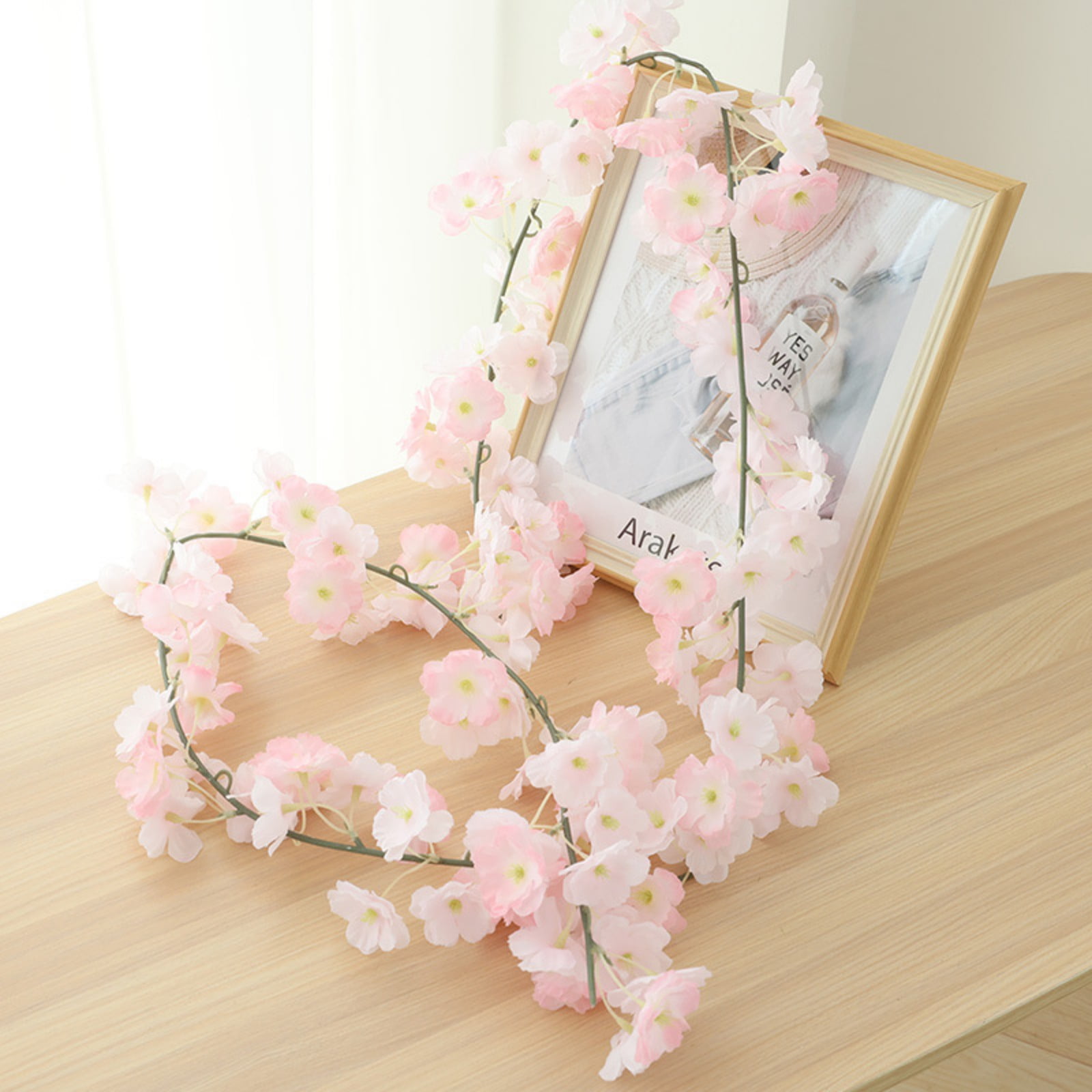 Naiyafly Artificial Sakura Flowers Vine Wedding Outdoor Garden Rose ...