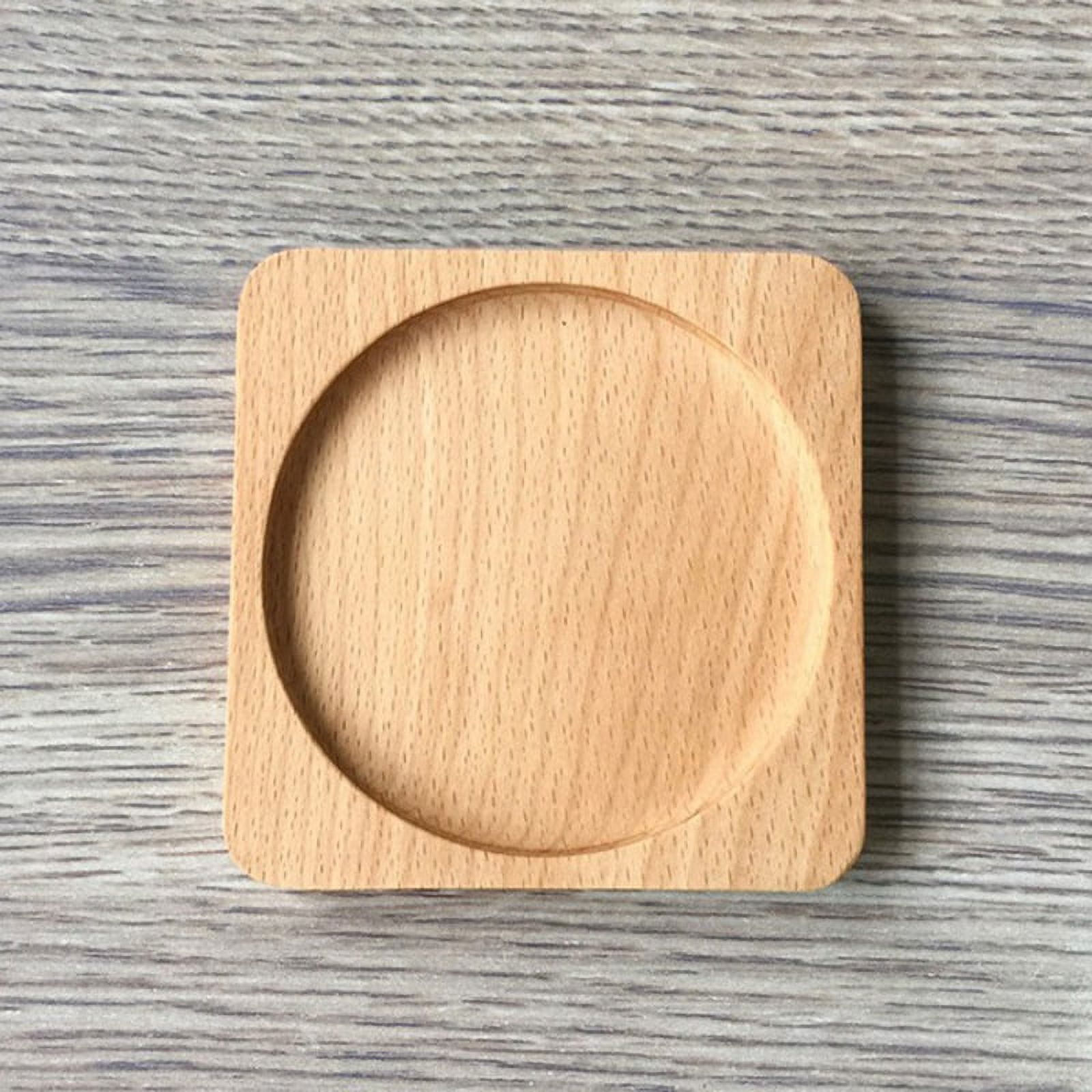 Naiyafly Wooden Coaster Beech Tea Coaster Potholder Coffee Cup Mat ...