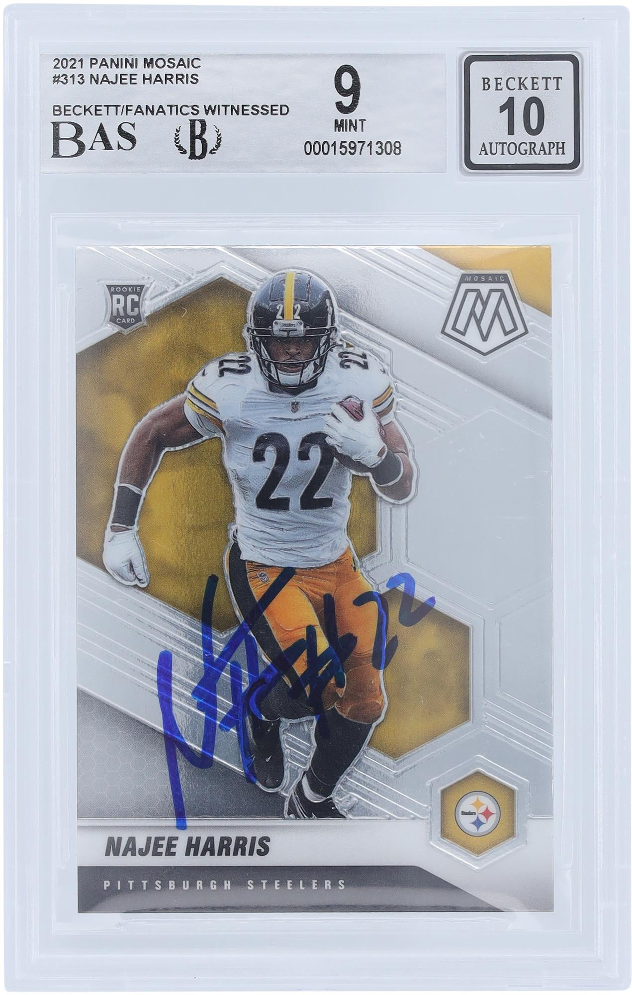 Najee Harris Pittsburgh Steelers Autographed 2021 Panini Mosaic #313 ...