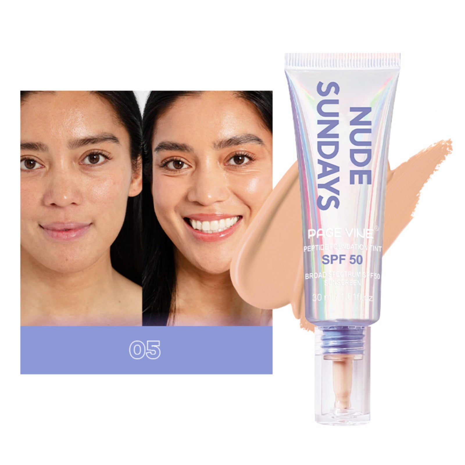 Naked Sundays Glowy SPF 50 Sunscreen & Primer + Peptide Skin Tint ...