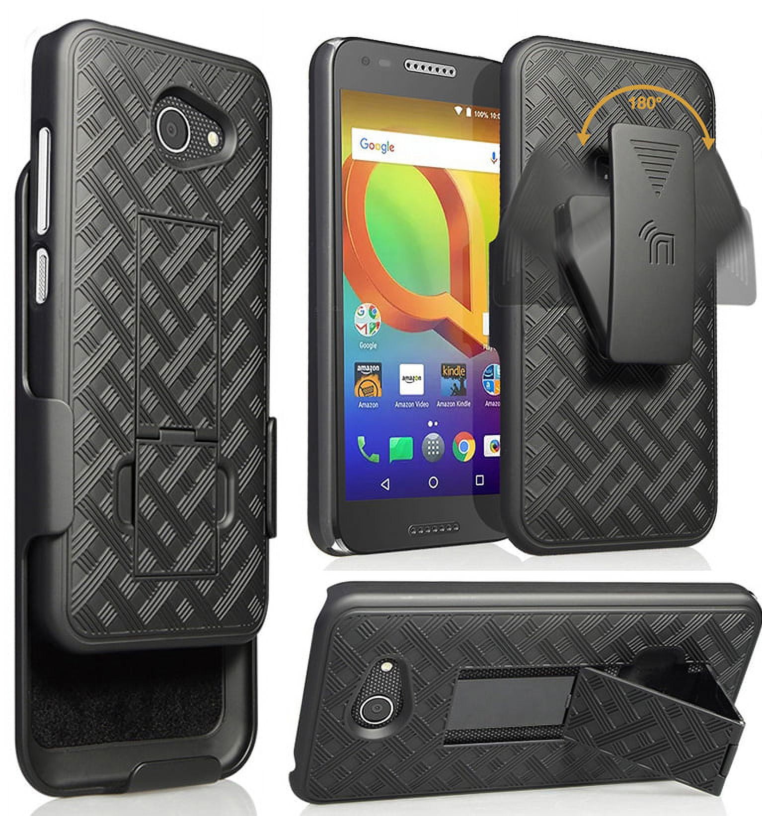 Nakedcellphone Black Kickstand Case Cover + Belt Clip Holster for ...