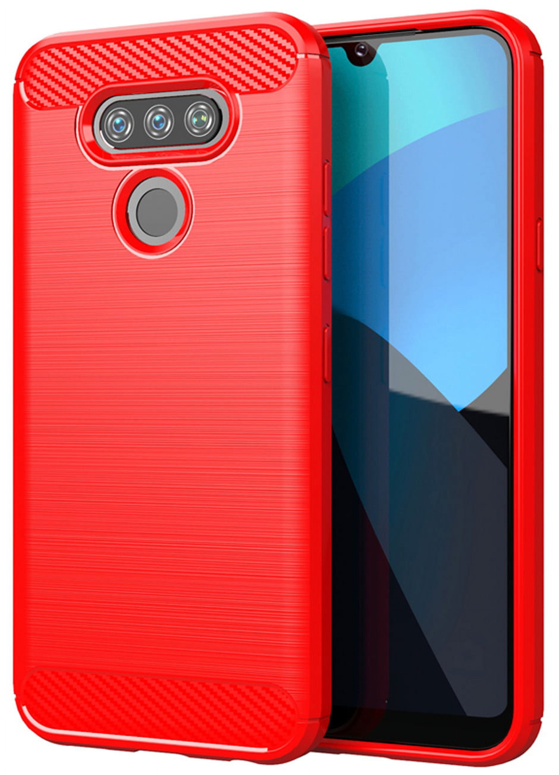 Nakedcellphone [RED CARBON FIBER] Flexible TPU Slim Phone Case Cover ...