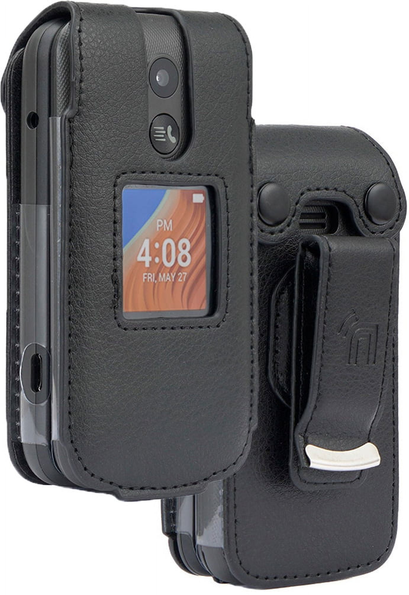 Alcatel TCL Flip 2 Phone Case (2022), Nakedcellphone [Black Vegan ...