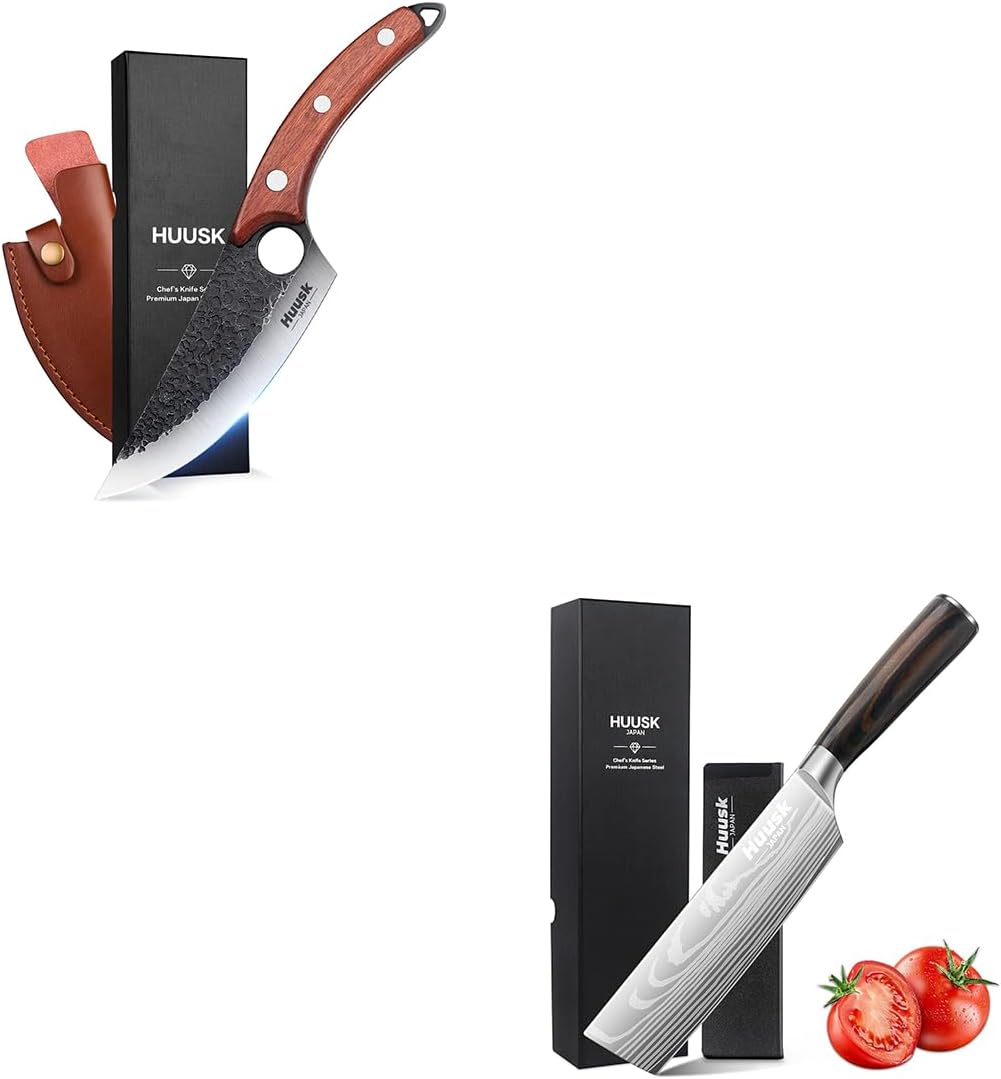 Nakiri Chef Knife - 6.8 Inch Cleaver and Vegetable Knife Bundle with ...