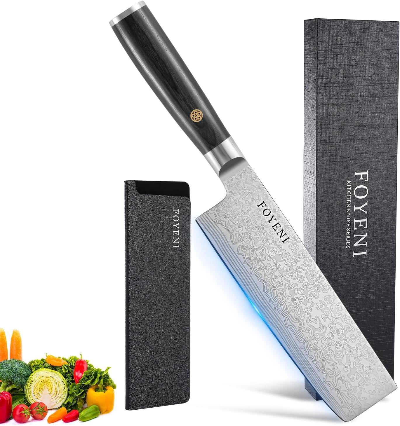 Nakiri Knife - 6.5 Inch Sharp Japanese Chef Knife, High Carbon ...