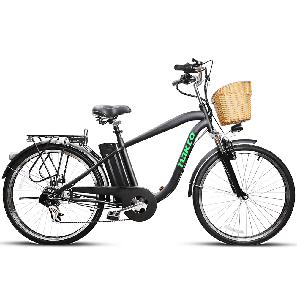 Nakto 26in CAMEL Black Step-Thru City Electric Bicycle for Men 350w ...