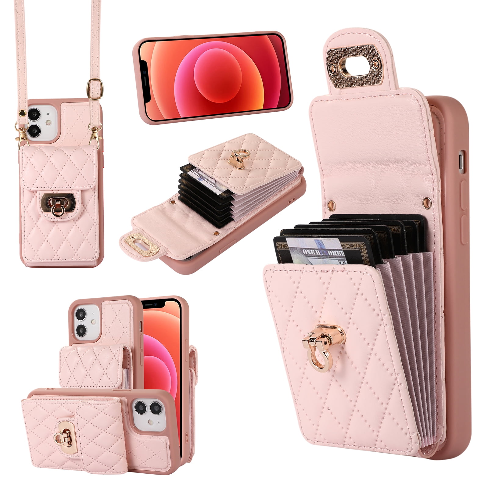 Nalacover Crossbody Wallet Case for iPhone 12 mini, [6 Card Slots ...
