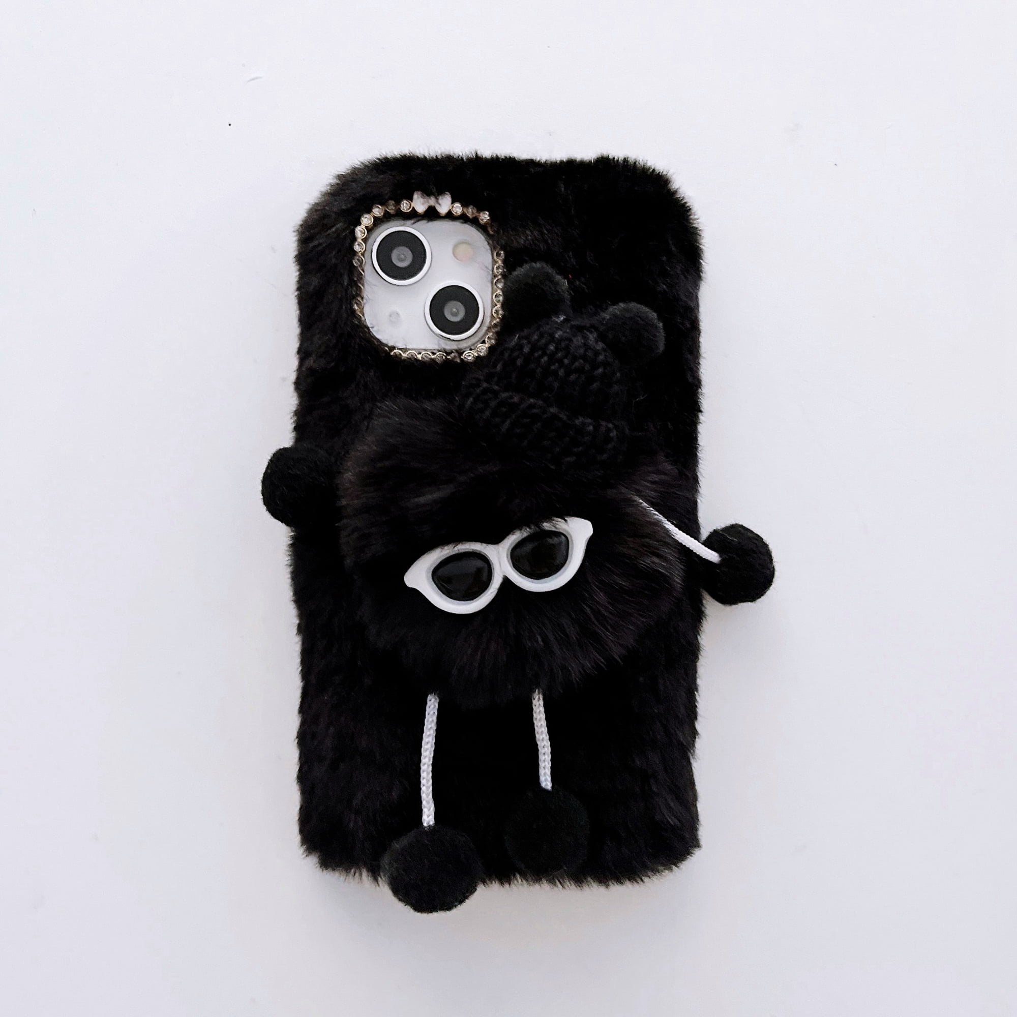 Nalacover Furry Plush Case for iPhone 15 6.1", Cute Cartoon Briquette ...