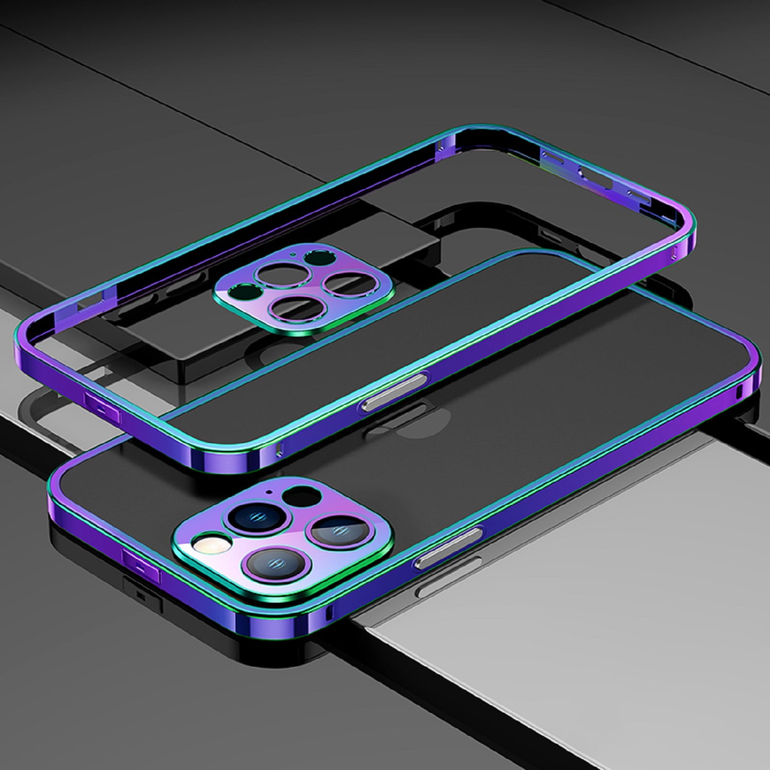 Nalacover Metal Frame Bumper Case for iPhone 14 Pro Max, Armor Soft ...