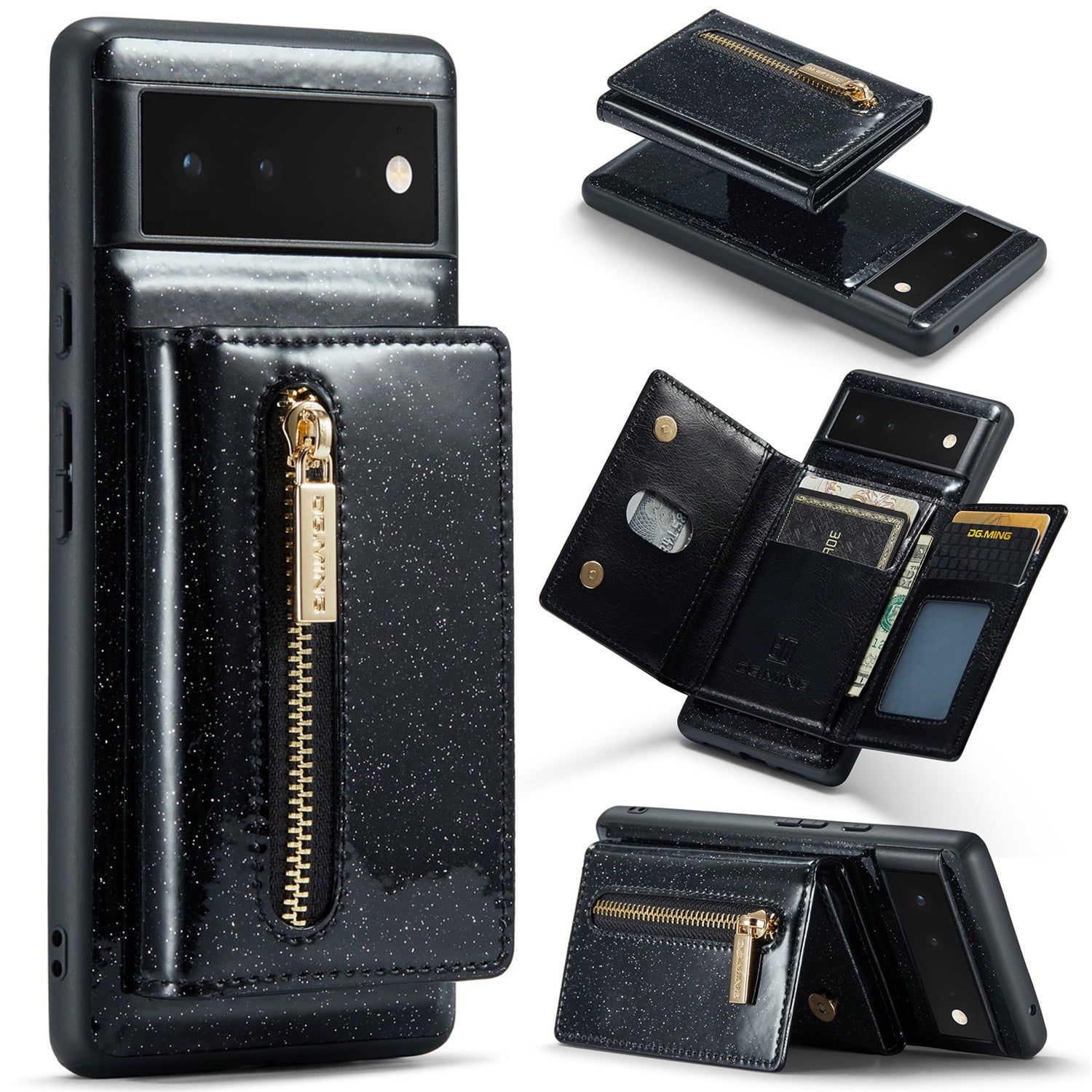 Nalacover Wallet Case for Google Pixel 6 Pro, 2 in 1 Design Zipper ...