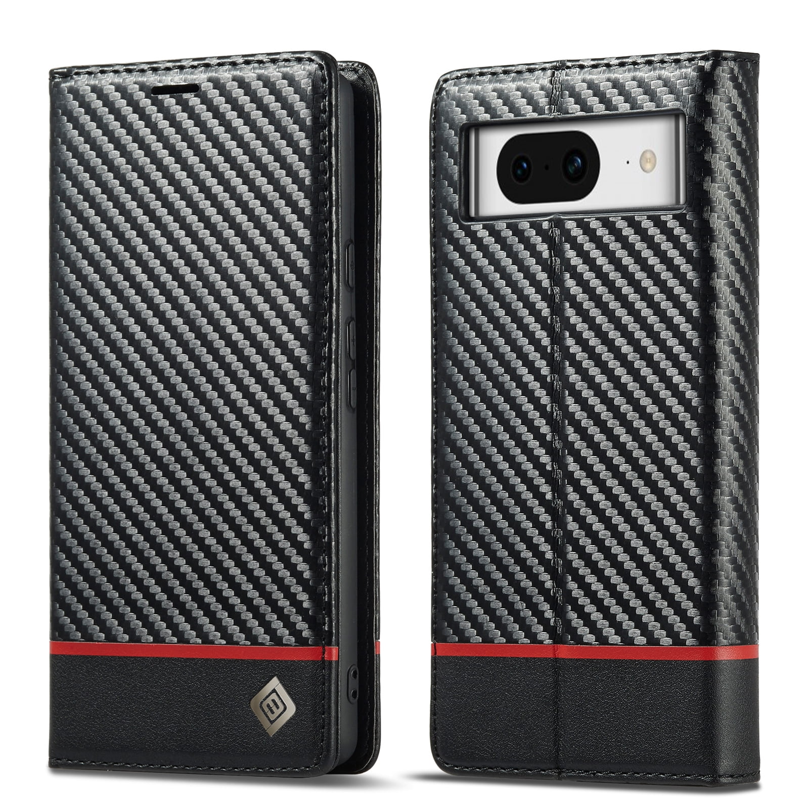 Nalacover Wallet Case for Google Pixel 8A, Carbon Fiber Premium PU ...