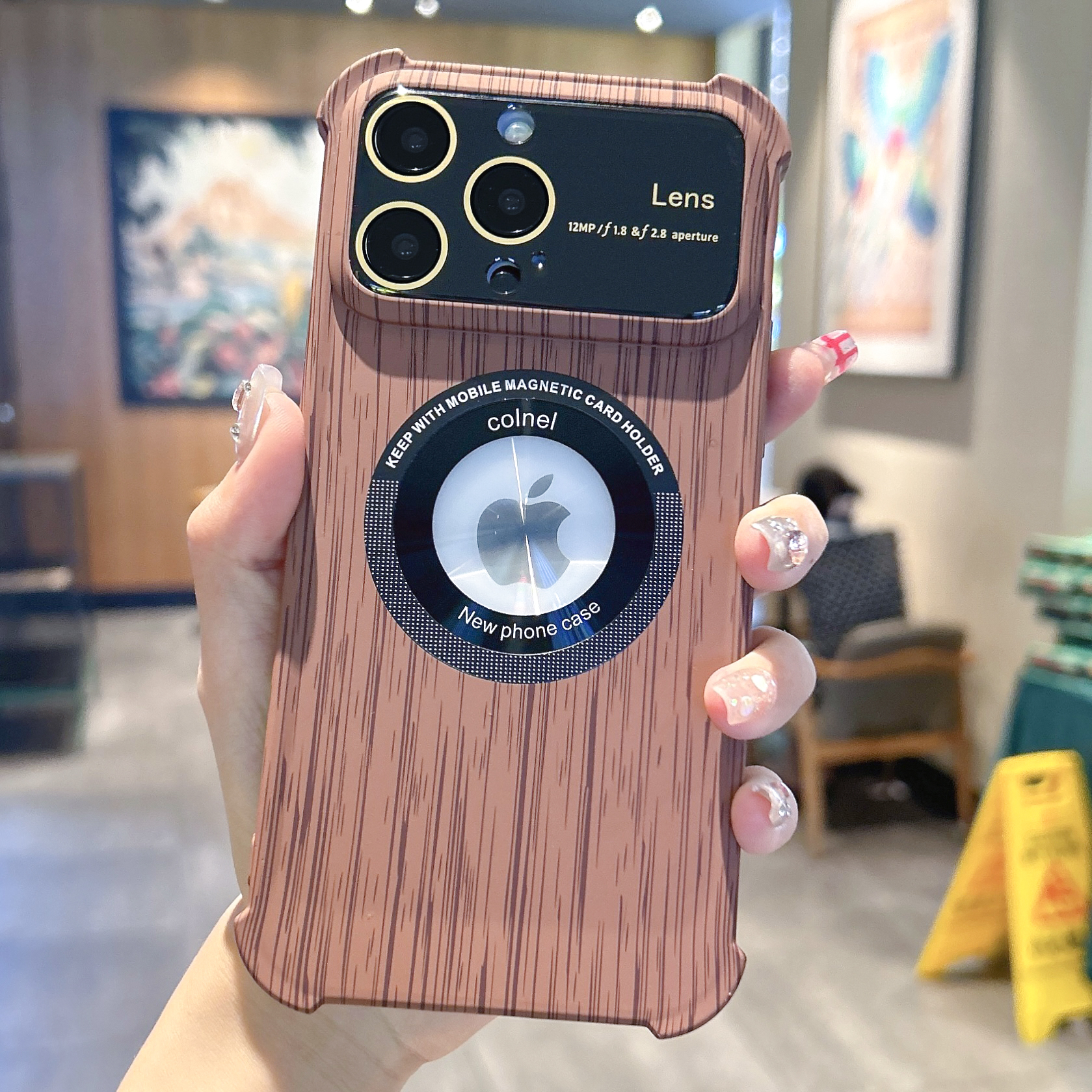 Nalacover Wooden Texture Magnetic Case for iPhone 13, Shockproof ...