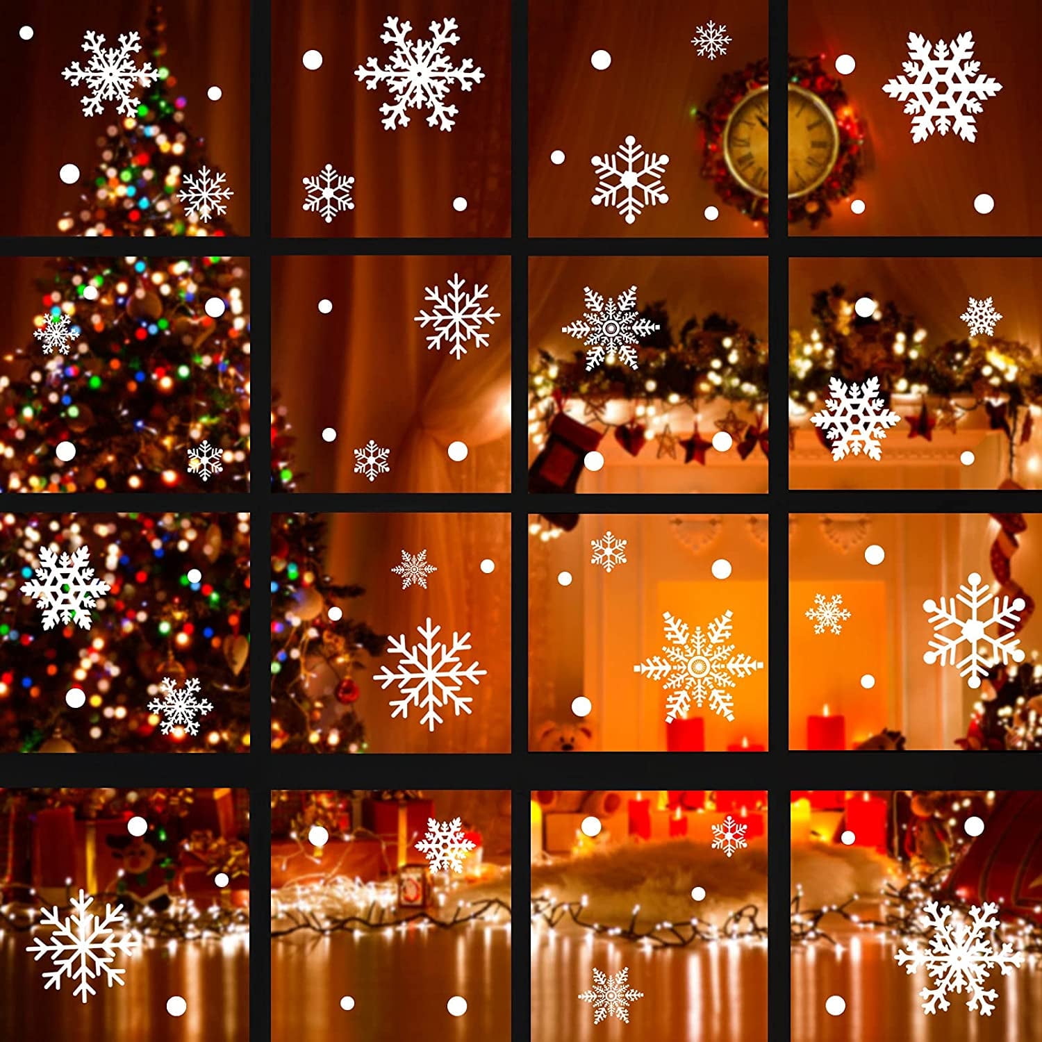 "Naler Xmas Decorations: 10 Sheets, 212 Pcs 0.59"" Snowflake Window ...