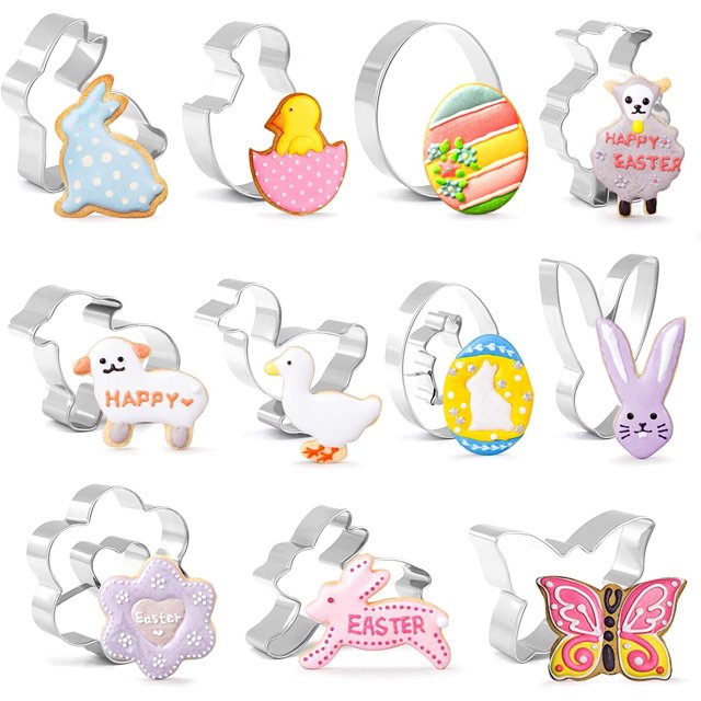 Naler 11 Pcs Easter Cookie Cutters Spring Theme Cookie Cutter Set for ...