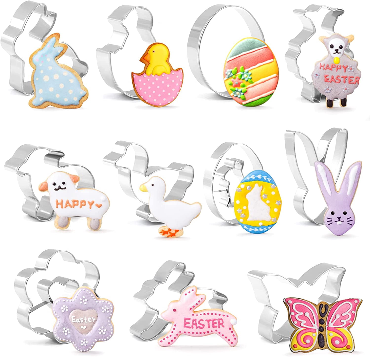 Naler 11 Pcs Easter Cookie Cutters Spring Theme Cookie Cutter Set for ...