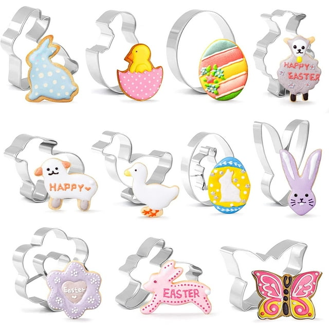 Naler 11 Pcs Easter Cookie Cutters Spring Theme Cookie Cutter Set for ...